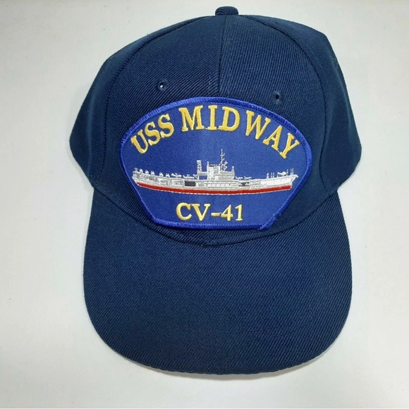 Other | Us Navy Uss Midway Cv41 Mens Patch Cap Hat Navy Blue | Poshmark